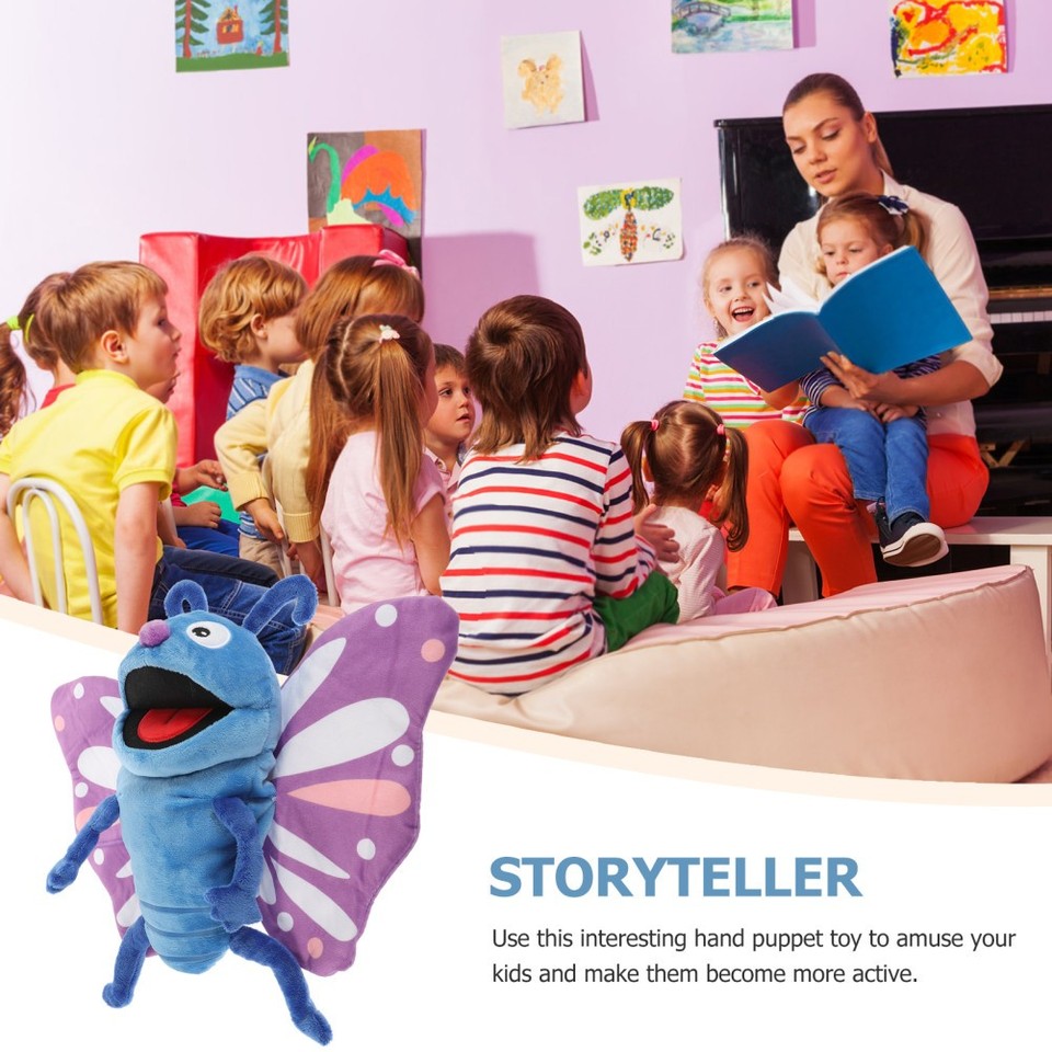 Plush Hand Puppet Stuffed Cartoon Butterfly Doll Hand Puppet Plaything ...