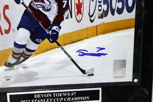 Devon Toews Autographed Colorado Avalanche White Jersey 8X10 Photo With ...