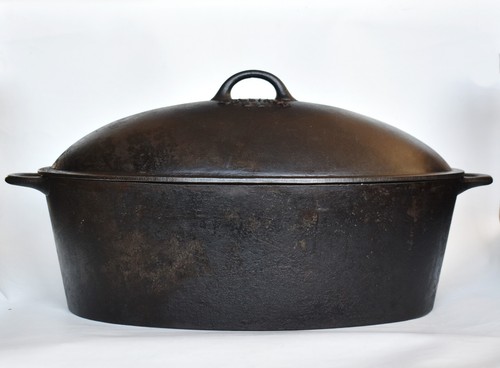 Antique Swedish Kallinge 8L Oval Cast Iron Dutch Oven Roaster Kockums ...