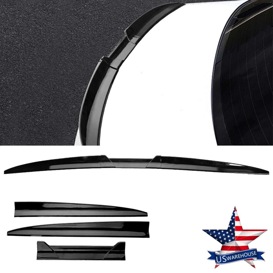 Glossy Black Adjustable Car Rear Trunk Spoiler Lip Roof Tail Wing For ...