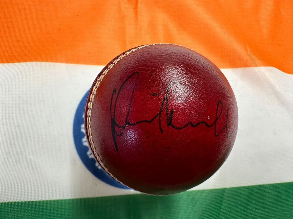 Anil Kumble (India) signed Red 156g Leather Cricket Ball + COA / Photo ...