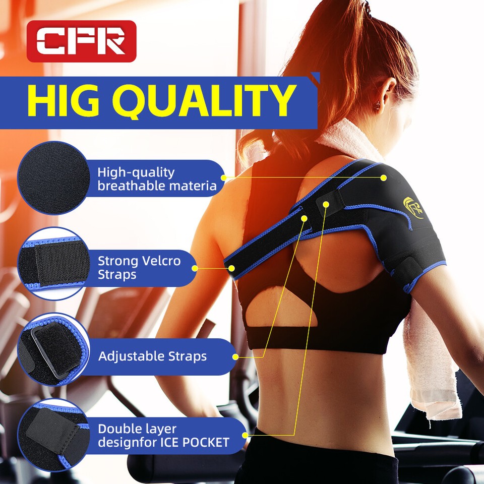 Adjustable Shoulder Brace Sleeve Support Rotator Cuff Belt Sprains Pain ...