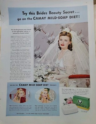 1943 Camay Soap lovely bride JD Grover Valley Stream New York vintage ...