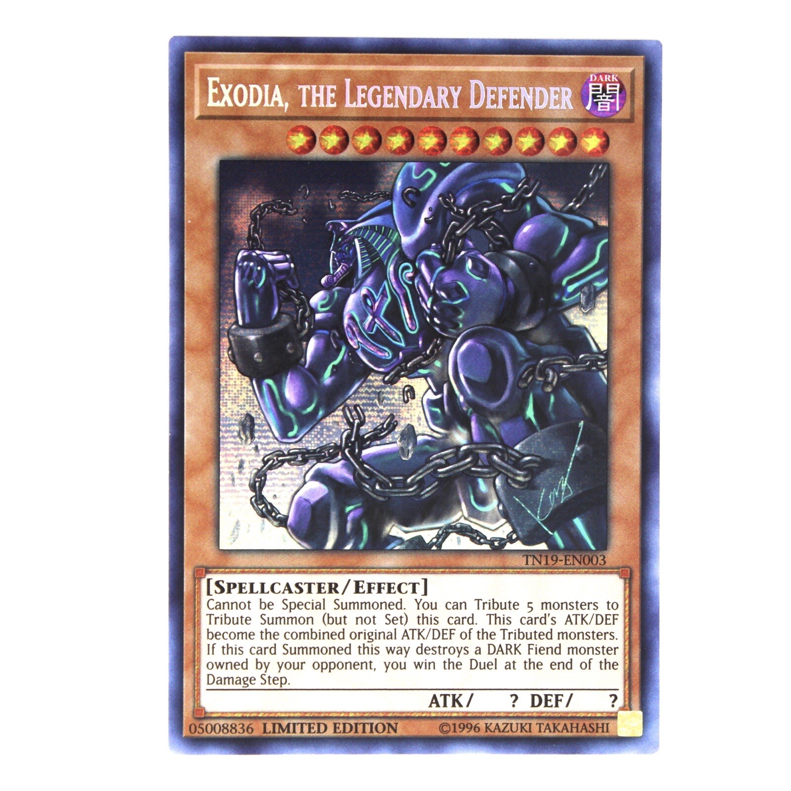 YuGiOh! Exodia, the Legendary Defender (TN19-EN003) Limited - Prismatic ...