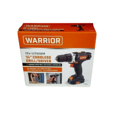 NWOT- Warrior 12v 3/8 In Cordless Drill /W driver SET- CHARGER NOT ...