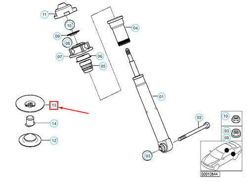 NEW BMW 5 E39 REAR SPRING UPPER PAD 33531093786 1093786 OEM NO DUTY TO ...