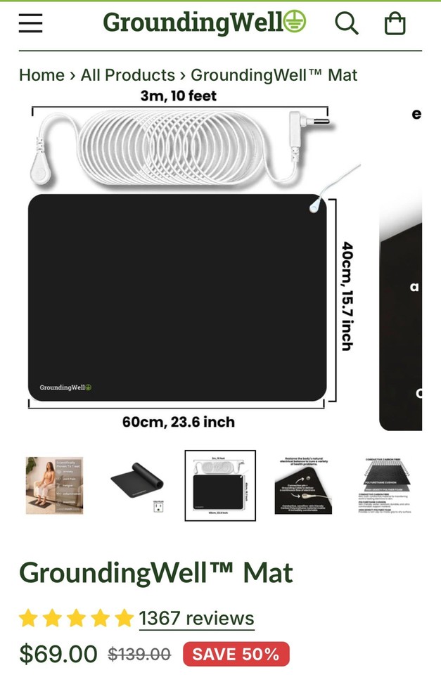 The Original Grounding Well Mat New In Packaging Orig Price $69.00 | eBay