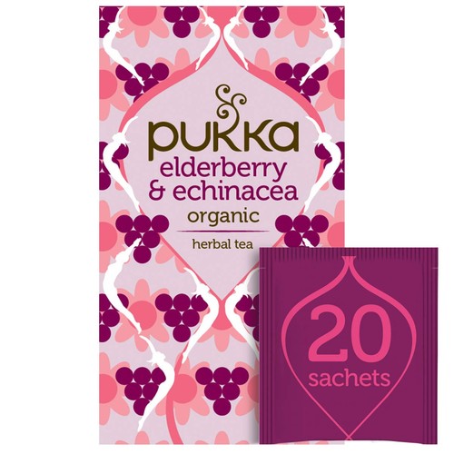 Pukka Elderberry & Echinacea Organic Herbal Tea, Perfect for 20 Tea ...