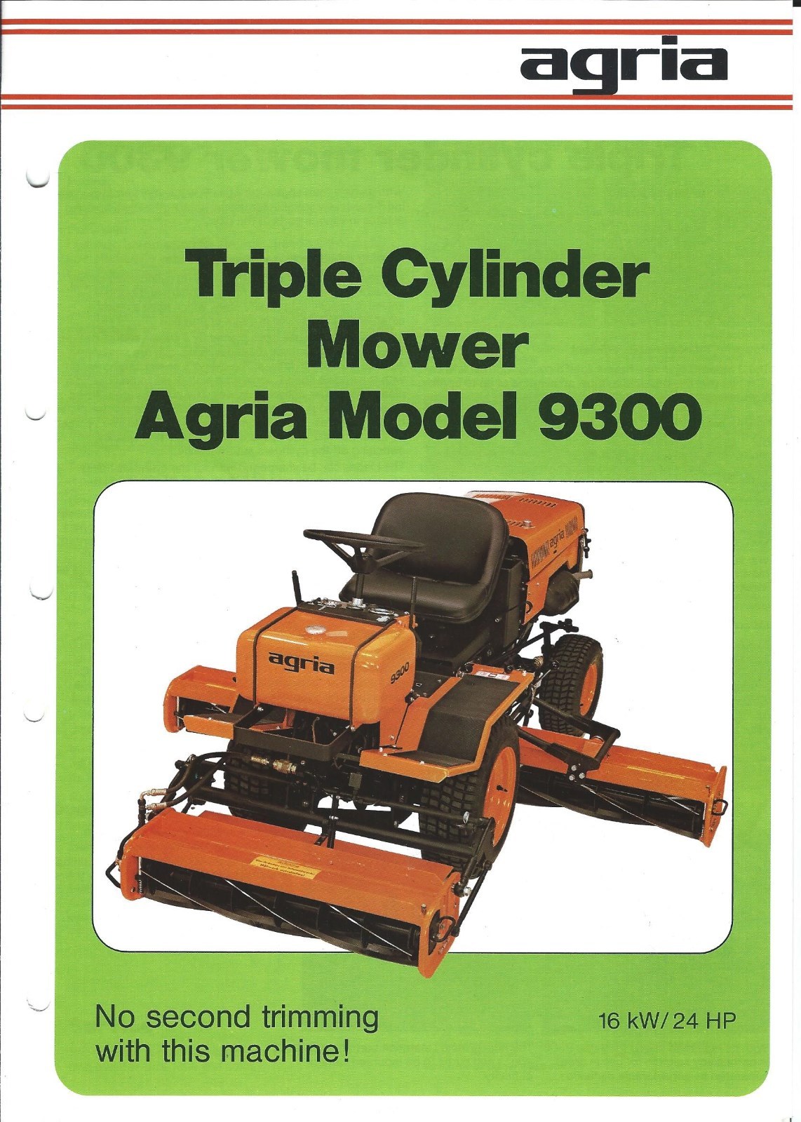 Equipment Brochure - Agria - 9300 - Riding Mower - Farm - c1979 (E3352 ...