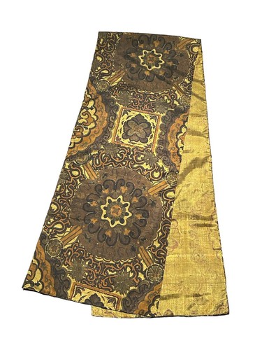 Jim Thompson Scarf 100% Silk Wrap Table Runner VINTAGE Olive Brown 60 ...