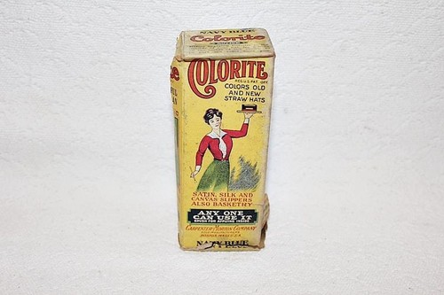 Vintage Advertising Packaging Colorite Coloring for Straw Hats-Navy ...