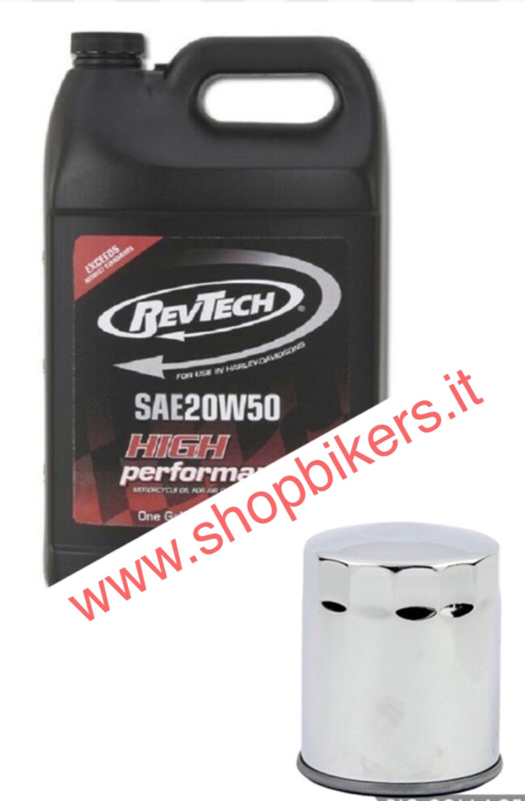 HARLEY REVTECH Engine Oil 20W50 + Chrome Filter Softail Dyna Touring 4 ...