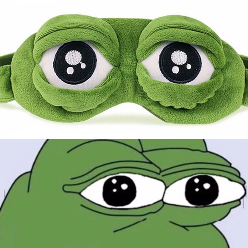 Pepe The Frog Meme Sad Eye Mask Cover Sleeping Rest Sleep Funny Comic ...