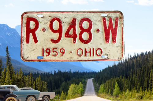1959 OHIO license plate R.948.W ALPCA Collection 9910 | eBay