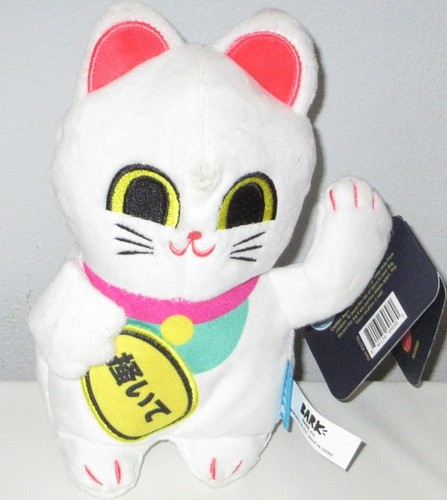 Bark Box Dog Toy MANEKI MARIKO White CAT Plush M L 20+ Lbs Squeaky ...