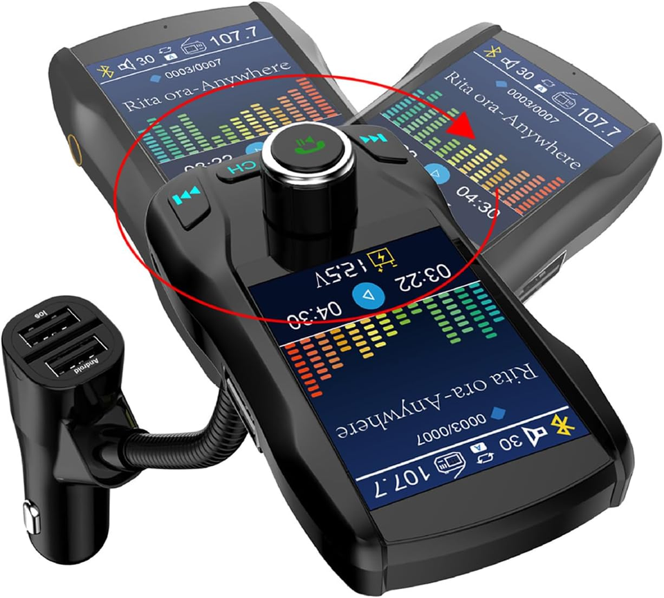 Car Bluetooth FM Transmitter, Multifunction Wireless Radio Adapter Kit ...