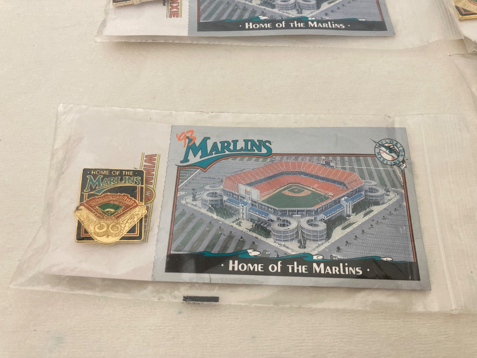 Vtg. 1993 MLB Florida MARLINS Joe Robbie Baseball Stadium Pin, 12 pin ...