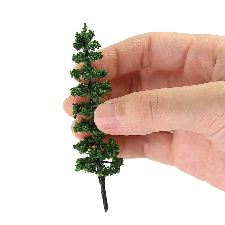 80pcs Model Trains 1:75 Green Trees HO OO Scale Model Trees 90mm TC90 ...