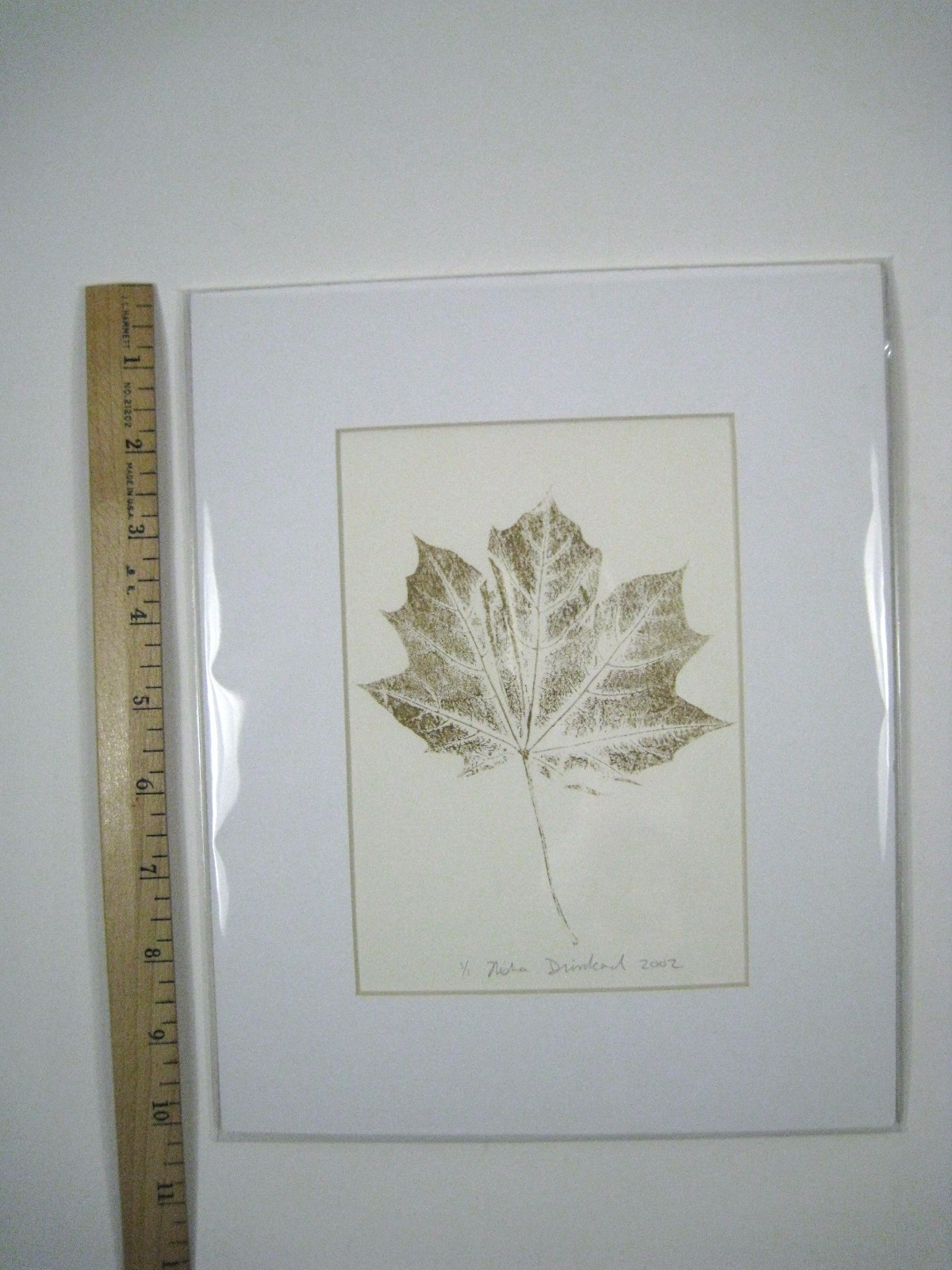 Print Leaf Decor Monoprint Botanical 8 x 10 In Brown Leaves Mat Matted ...