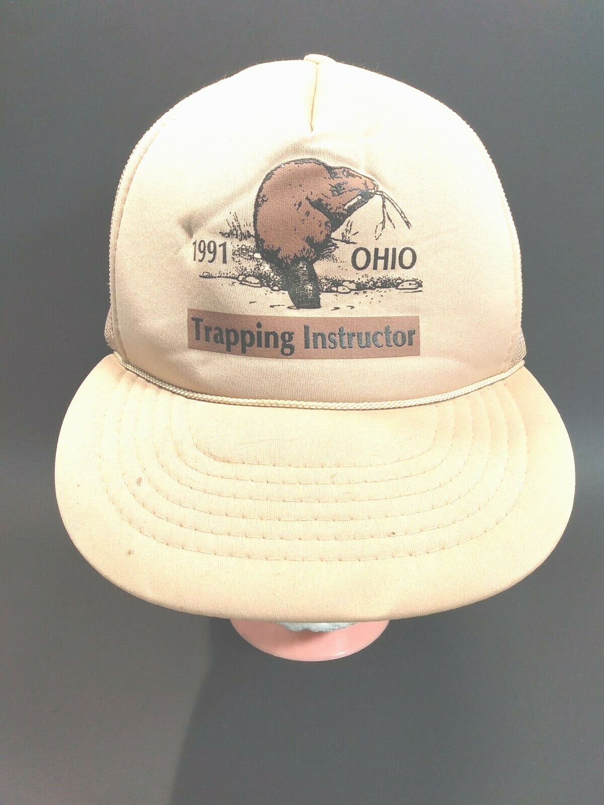 1991 Ohio Trapping Instructor Beaver Logo Snapback Me… - Gem
