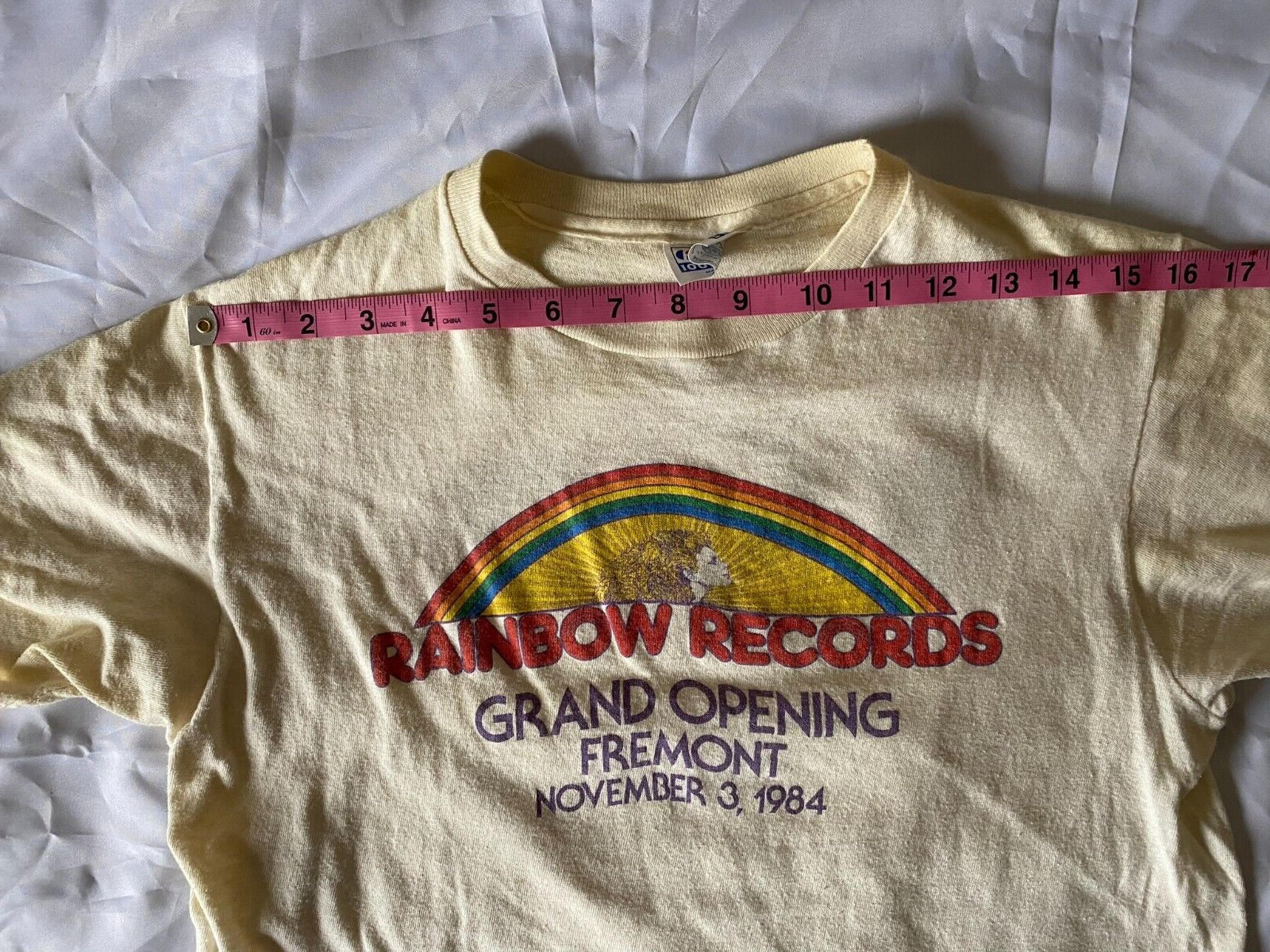 VTG 1984 RAINBOW RECORDS Grand Opening FREMONT CA T-S… - Gem
