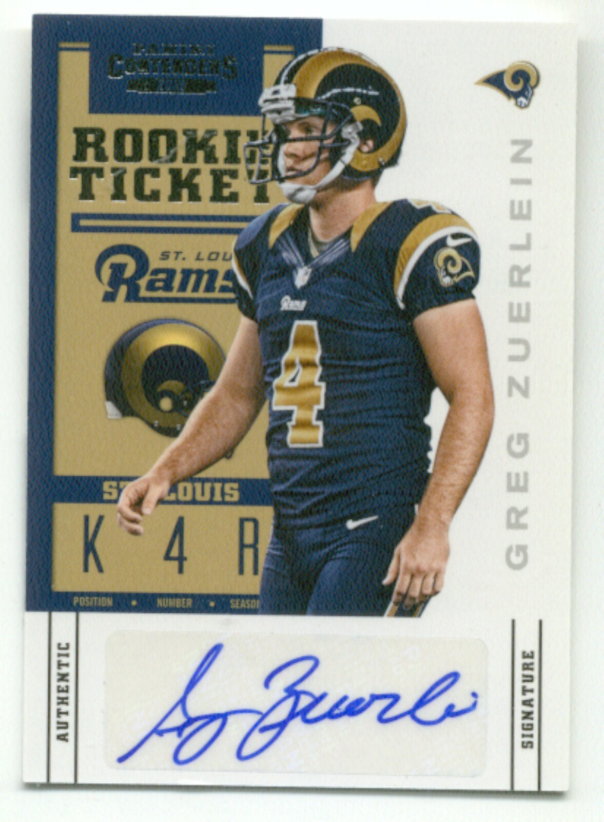 GREG ZUERLEIN 2012 Contenders AUTOGRAPH Rookie Ticket VARIATION AUTO ...