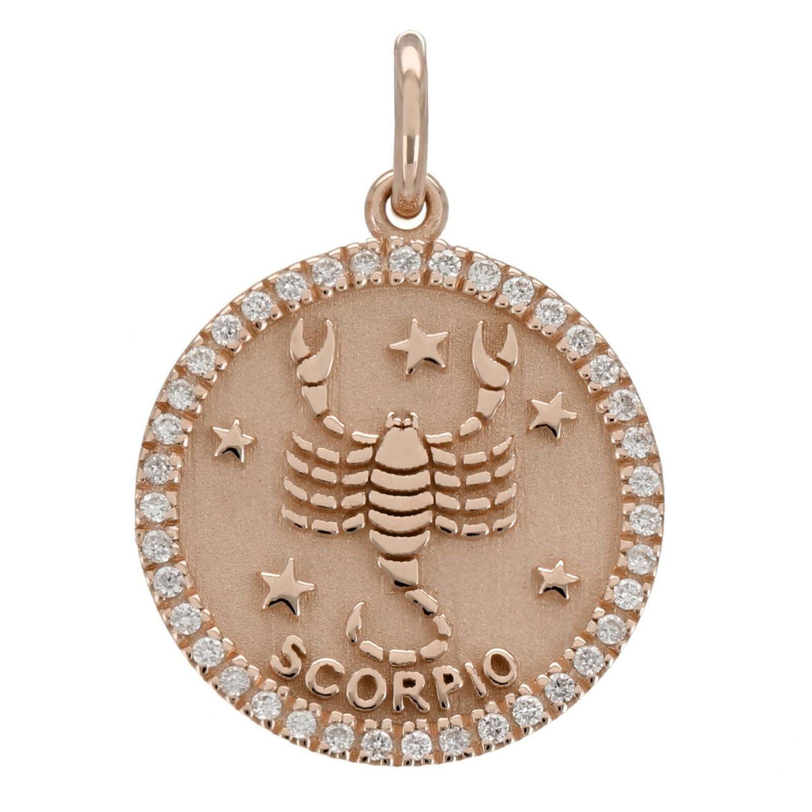 14k Yellow White or Rose Gold Diamond SCORPIO Zodiac Sign Charm Pendant ...