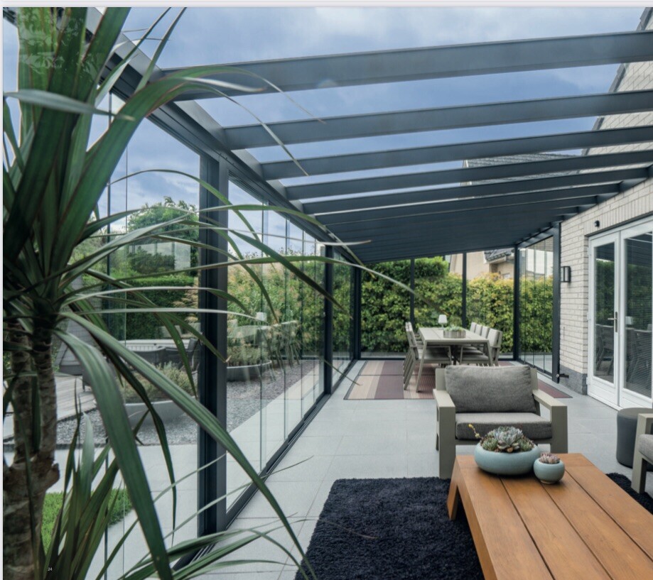 6060X 4000 Projection Veranda/garden structure/choice of colours/poly ...