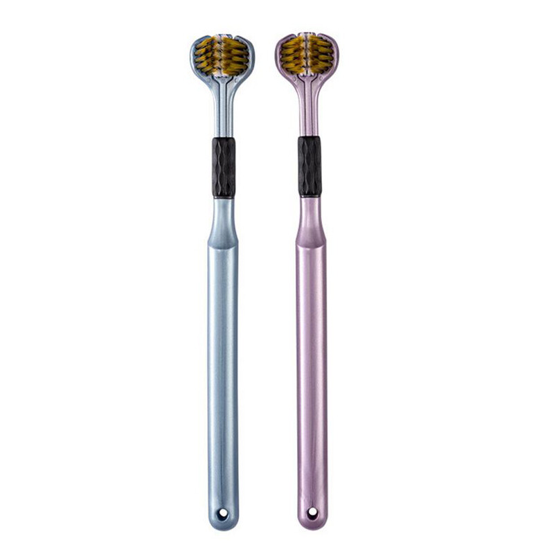 2/4Pcs Three Sided Toothbrush 3 Sided Toothbrush For Adult Tri-Head ...