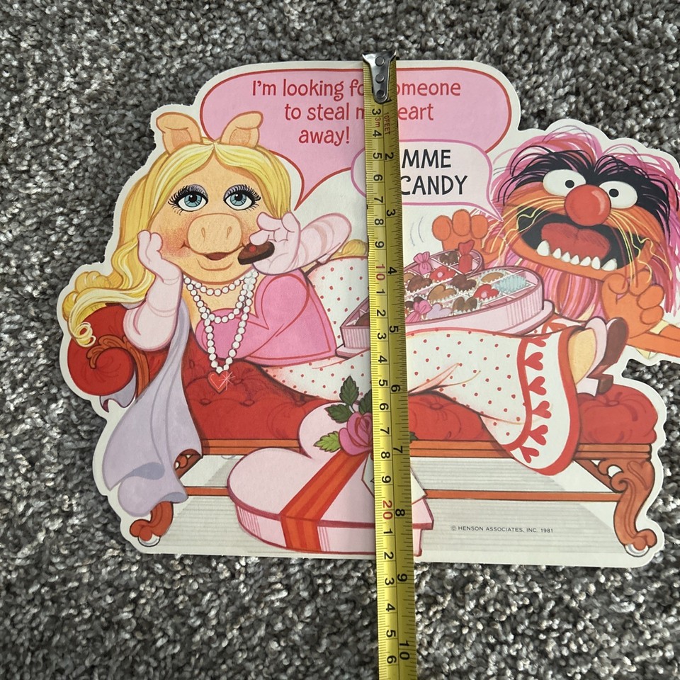Vintage 1981 MUPPETS VALENTINE’S DAY Wall DECORATION Card Miss Piggy ...