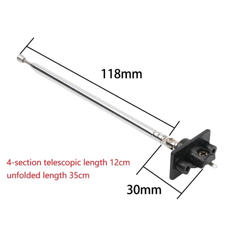 4 Section Adjustable Length Rod Antenna for FM and Wireless Alarm ...