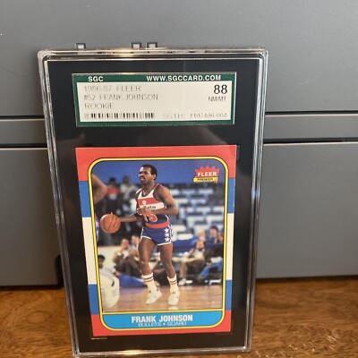 1986 Fleer Basketball Frank Johnson Card #52 SGC 8 NM-MT Washington ...