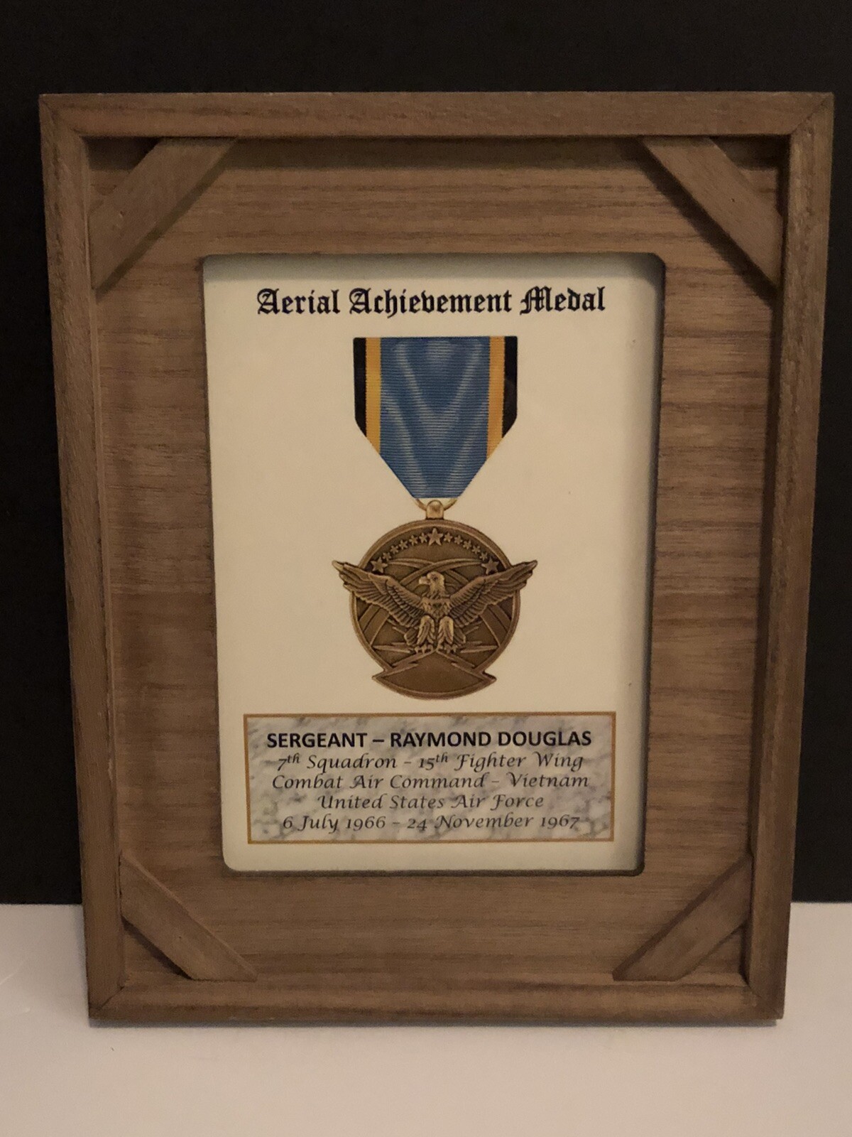 USAF AERIAL ACHIEVEMENT MEDAL~Beautiful 5x7 Medal Print w/Rank, Name ...