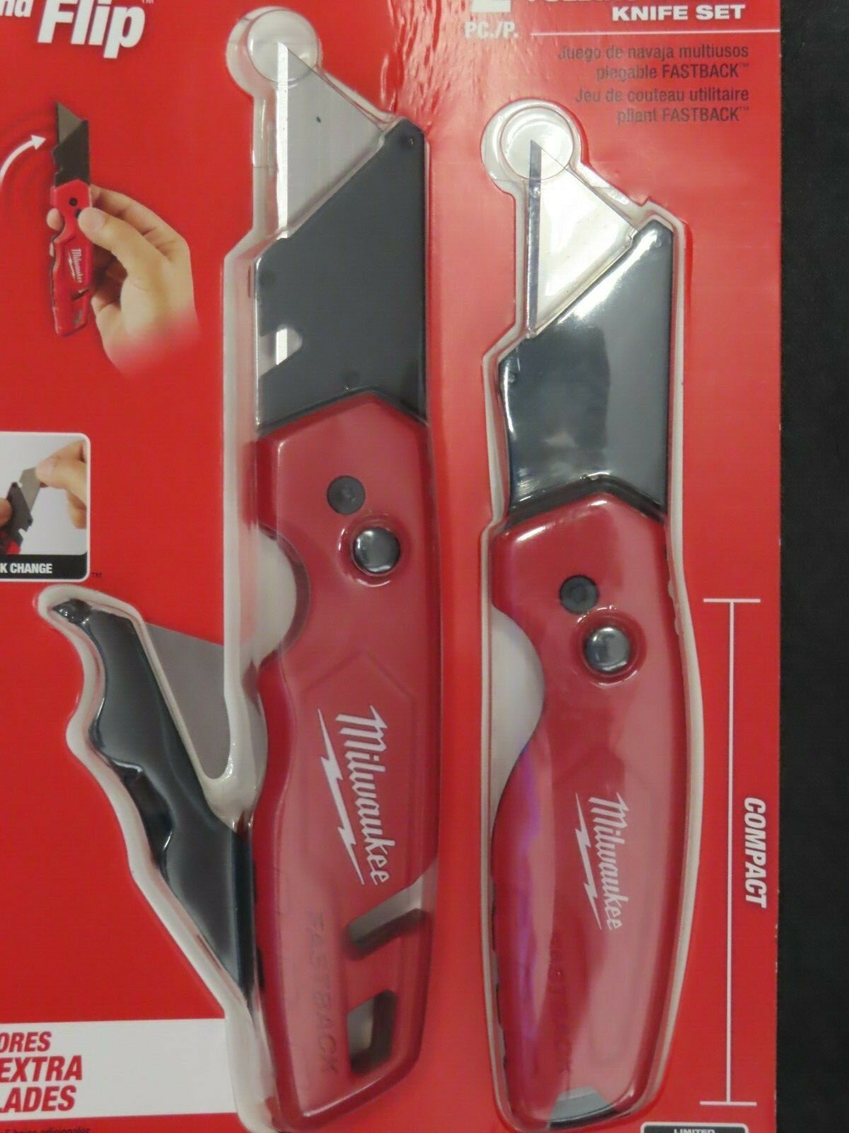 Milwaukee Fastback Folding Utility Knife Set. 2 pc. set. # 48-22-1503 ...