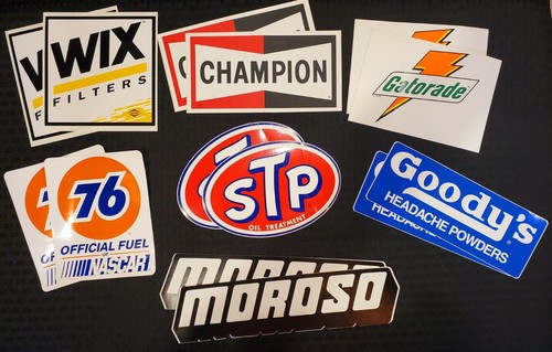 14 NOS Vintage Race Stickers Decals Hot Rod NASCAR NHRA Racing ...