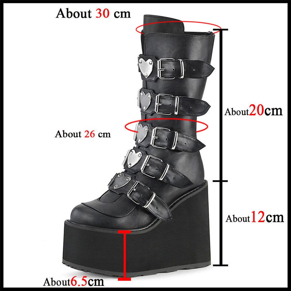 Gothic Punk High Platform Boots - Emo Chunky High Heels - Cosplay High ...