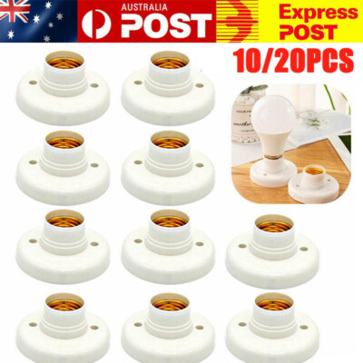 10x E27 Round Edison Screw Cap Socket Light Bulb Holder Fitting Lamp ...