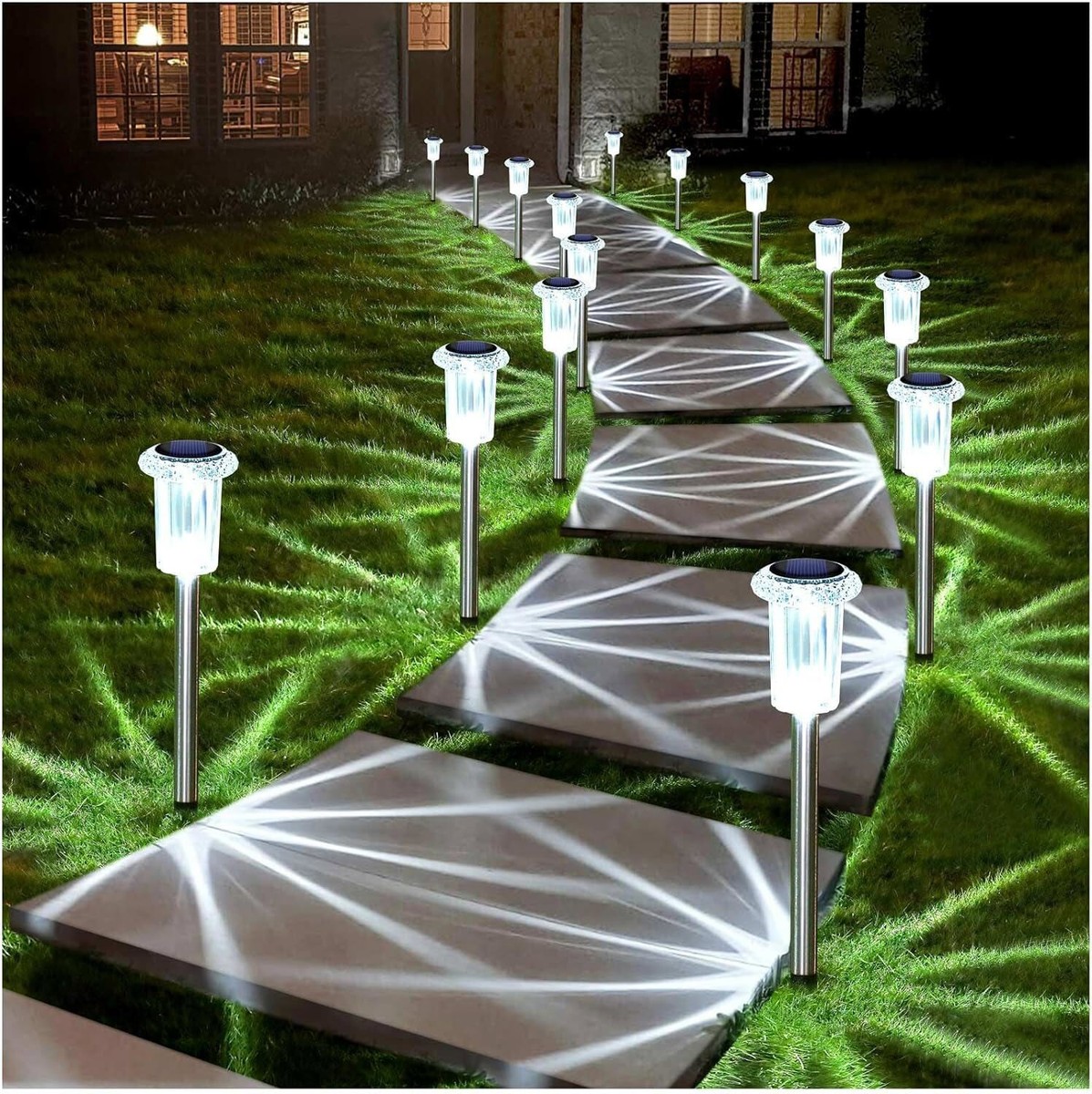 Solar Outdoor Led Walkway Lighting 2 Pieces Solar Outdoor Post Cap