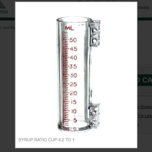 SYRUP RATIO CUP 4.2 TO 1 # 05-0084 | eBay