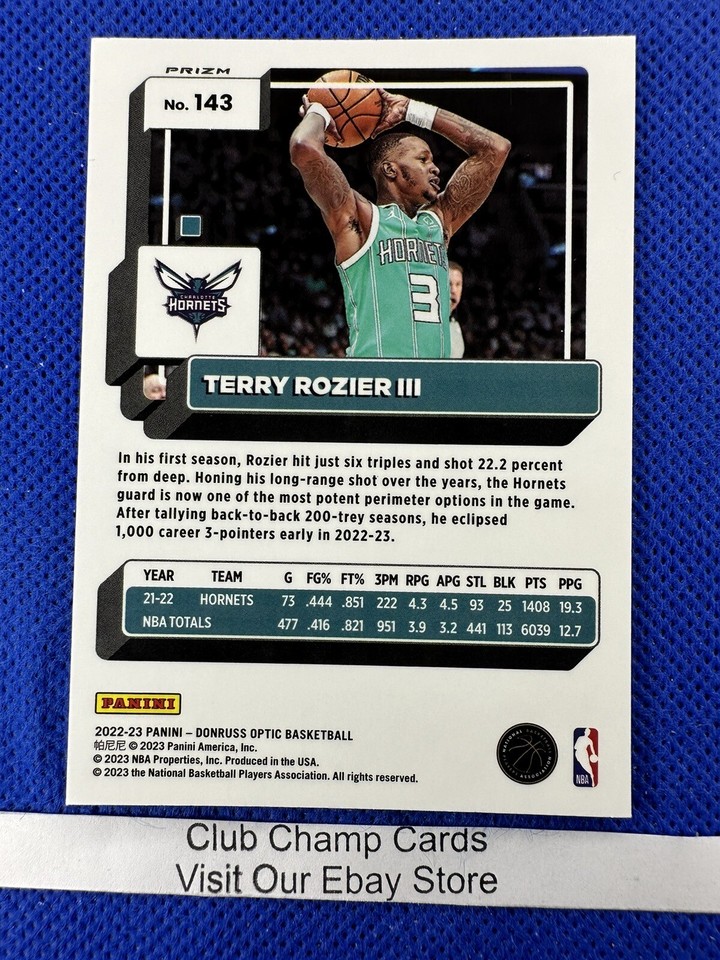 2022-23 #143 Terry Rozier III Donruss Optic Basketball Hyper Green ...