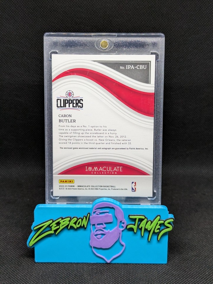 2022-23 Panini Immaculate Caron Butler Game Used Patch Auto /49 Clippers | eBay