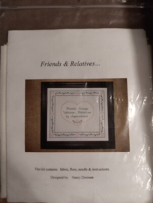 Counted Cross Stitch Kit "Friends & Relatives" By Nancy Dorman Brand ...