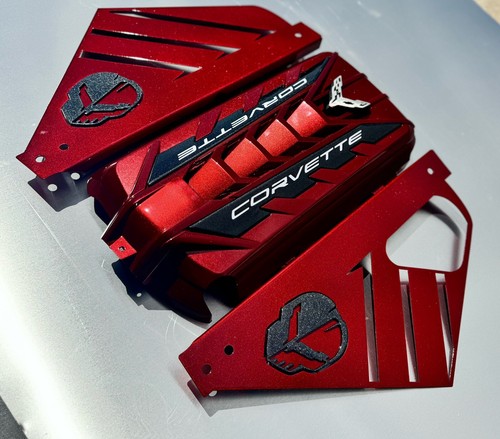 Engine Covers Panels For Corvette C8 2020-2024 POWDER COATED Jake Skull ...