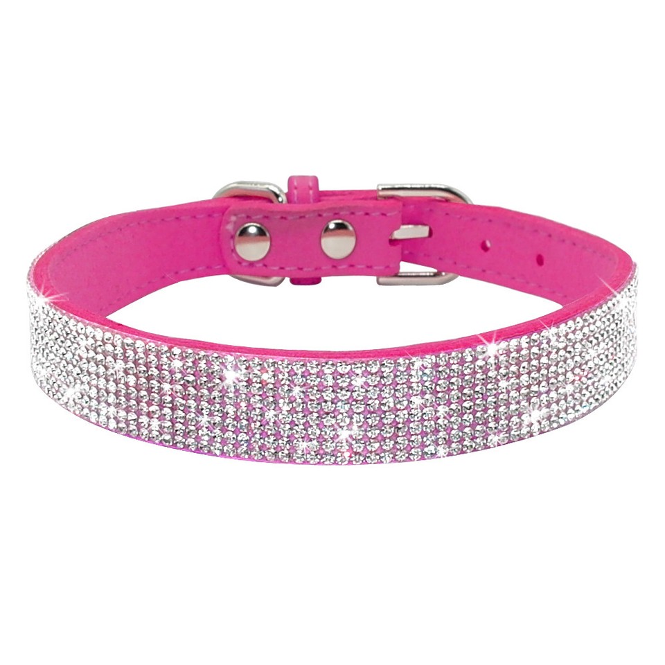 Crystal Dog Collar Bling Diamond Cat Fancy Rhinestone Dog Necklace ...
