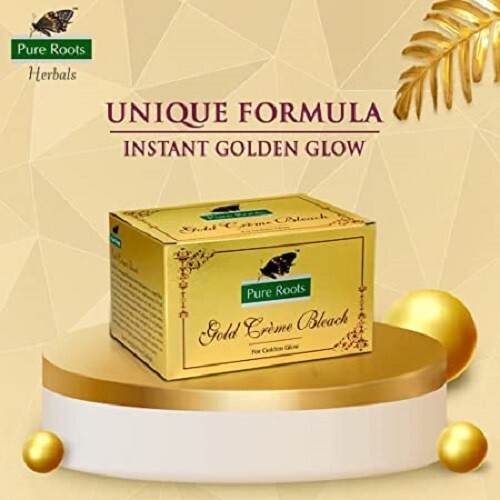Pure Roots Herbal Gold Cream Bleach For Women & Men For Glowing Skin ...