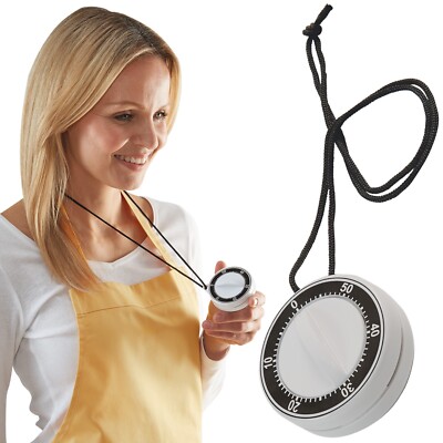 60 Minute Kitchen Countdown Timer with Neck Rope Cord Cooking Alarm ...