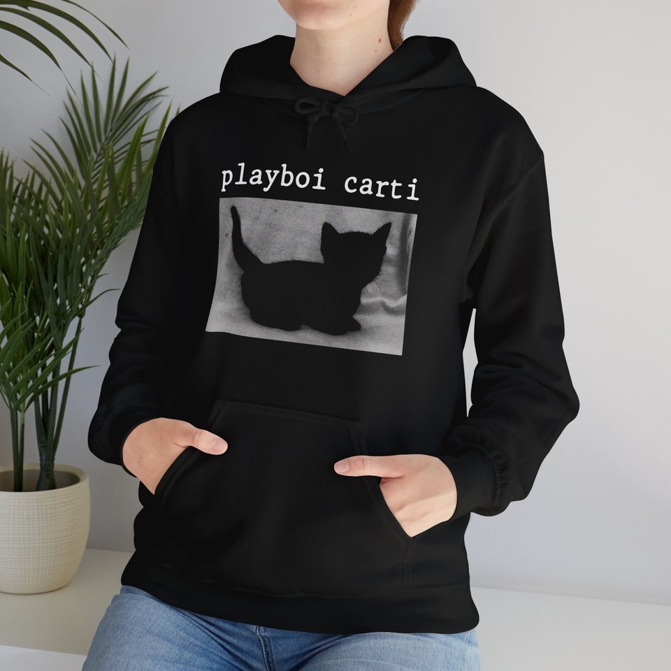 Playboi Carti Black Cat Hoodie - Playboi Carti Meme Hoodie - Playboi ...