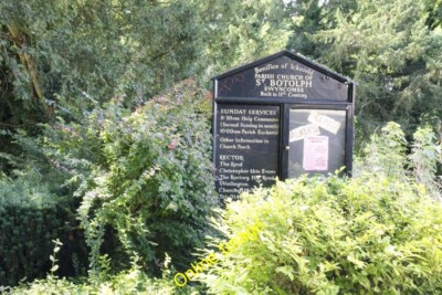 Photo 6x4 Board in the Shrubbery Cookley Green/SU6990 The Church notice ...