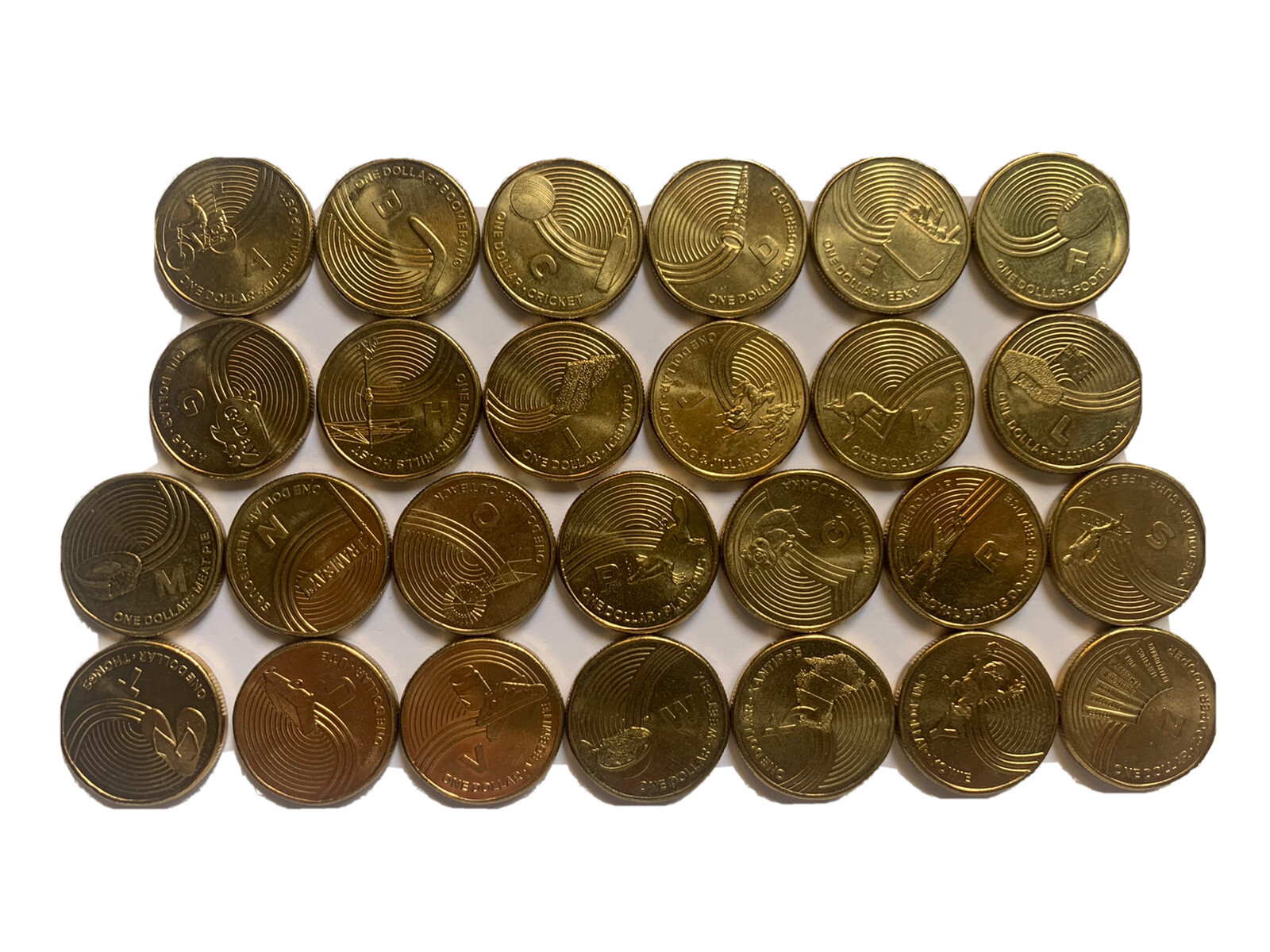 2019 Great Aussie Coin Hunt $1 Alphabet Coins Complete Set of 26 Coins ...