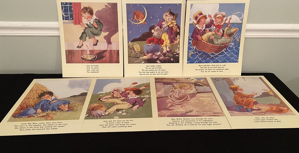 Vintage Nursery Rhyme Printables 1950s Vintage Nursery Rhyme Print